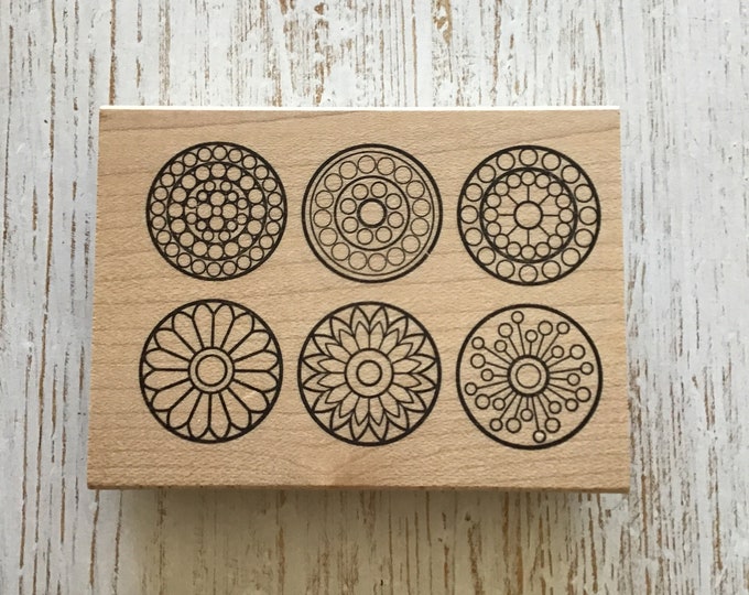 Outlines Rubber Stamp Co. Mandala Circles Wood Mounted Rubber Stamp/pre ...