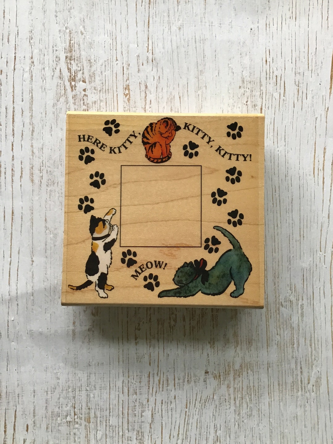Rubber Stampede "kitty Frame" Wood Mounted Rubber Stamp/cats/feline/pre ...