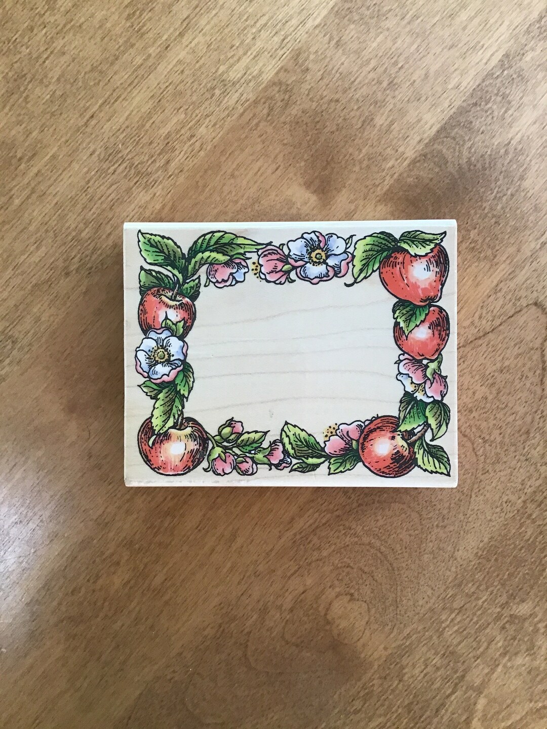 Vintage Penny Black Apple Frame Wood Mounted Rubber Stamp/fall/pre ...