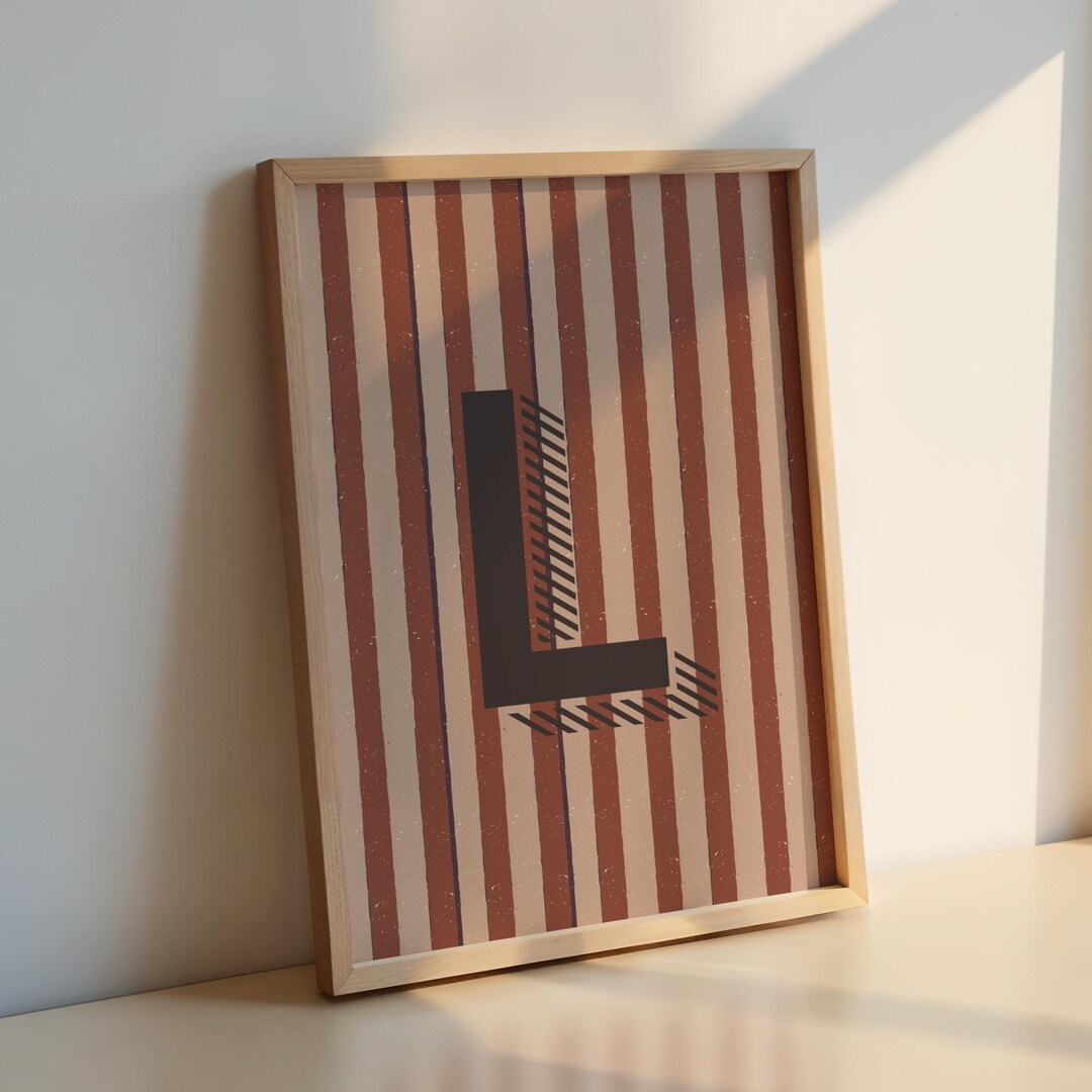 Alphabet Printable Letter L Wall Art Print Kids Room Letter L Stripe ...