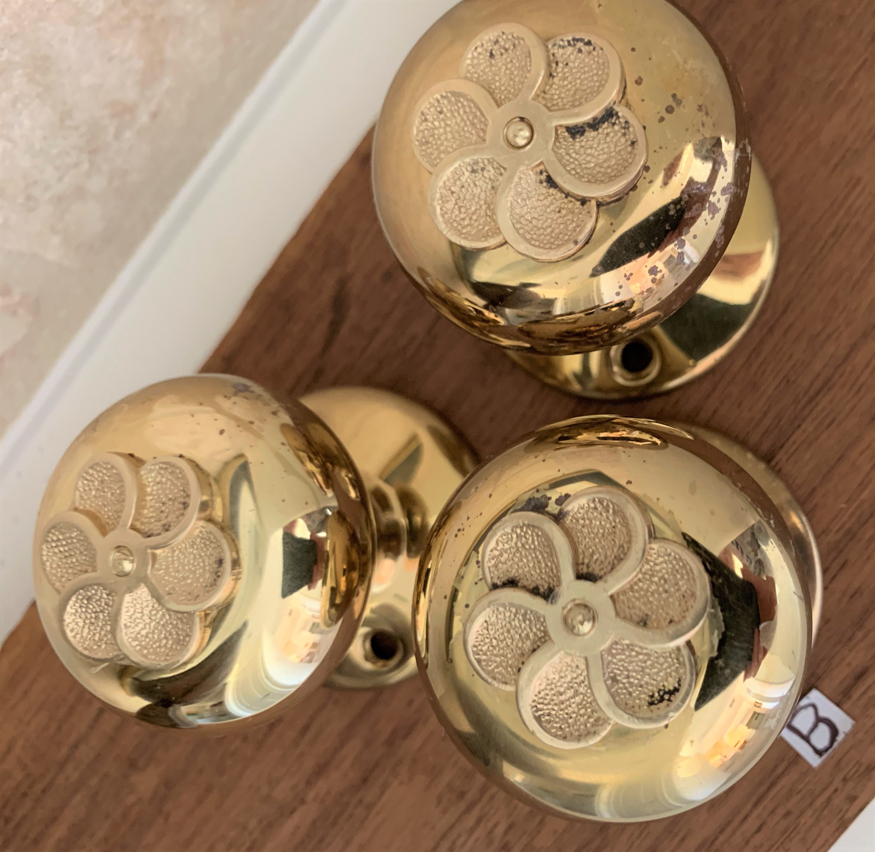 Vintage Gold Brass Push-pull Door Knobs/gold Brass Push Pull Door Knobs ...
