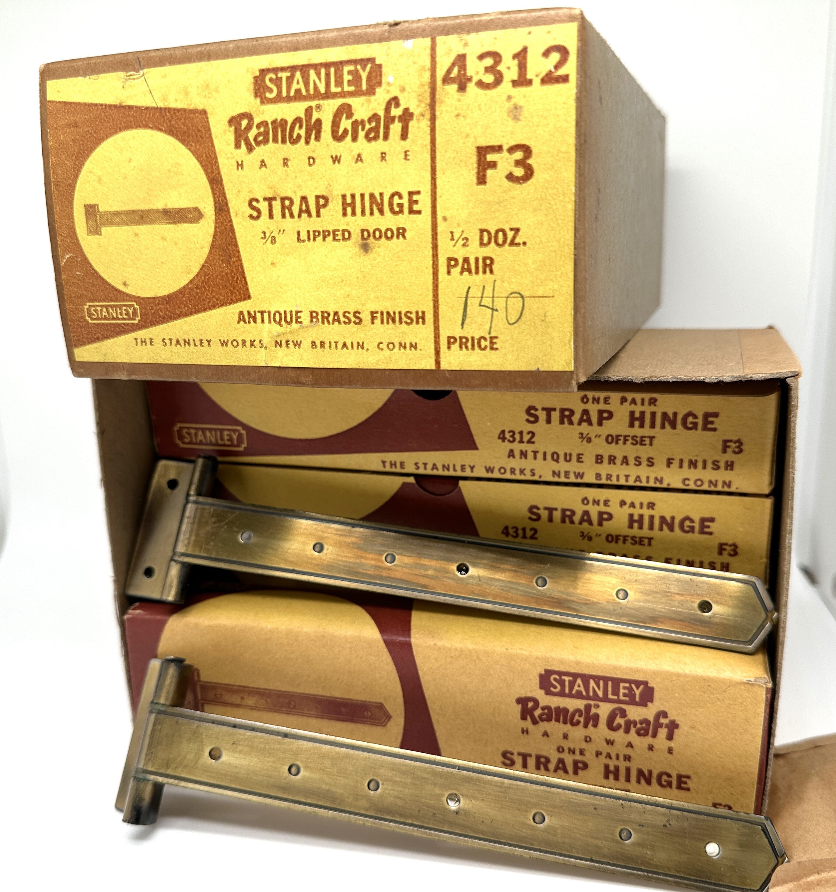 Stanley Ranch Craft Strap Hinges Pair: Large Rustic Barn-style Hardware ...