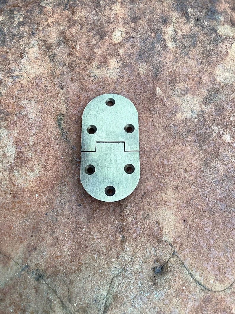 Antique Brass English Butler Tray Hinges With Round Corners & Original ...