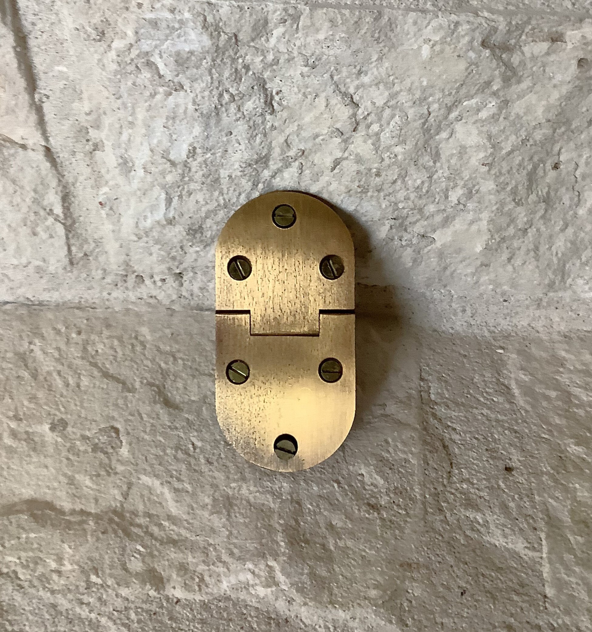 Antique Brass English Butler Tray Hinges With Round Corners & Original ...