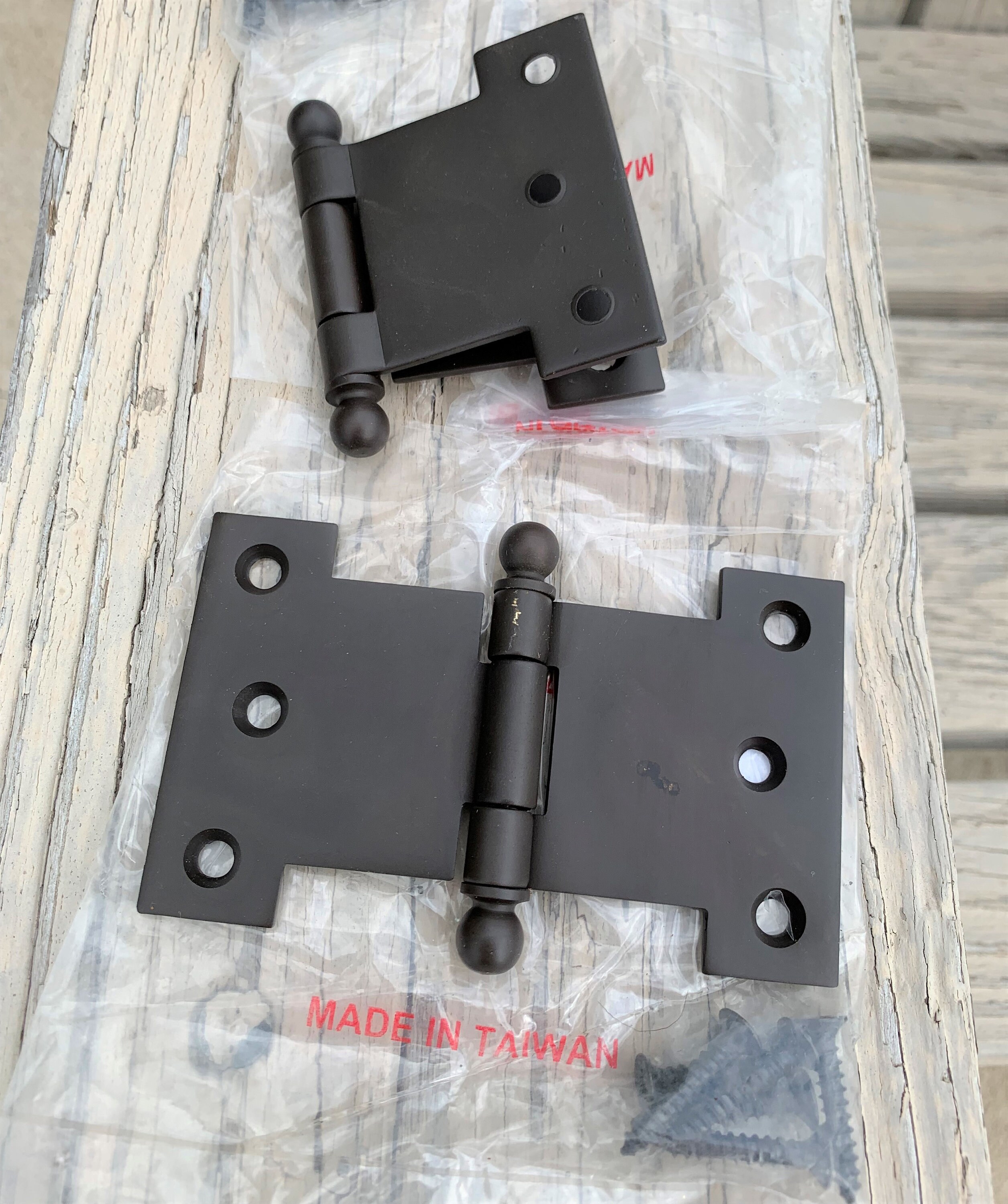 Pair Vintage Black Iron Finish Butt Hinges: Rustic Cabinet Hardware - Etsy
