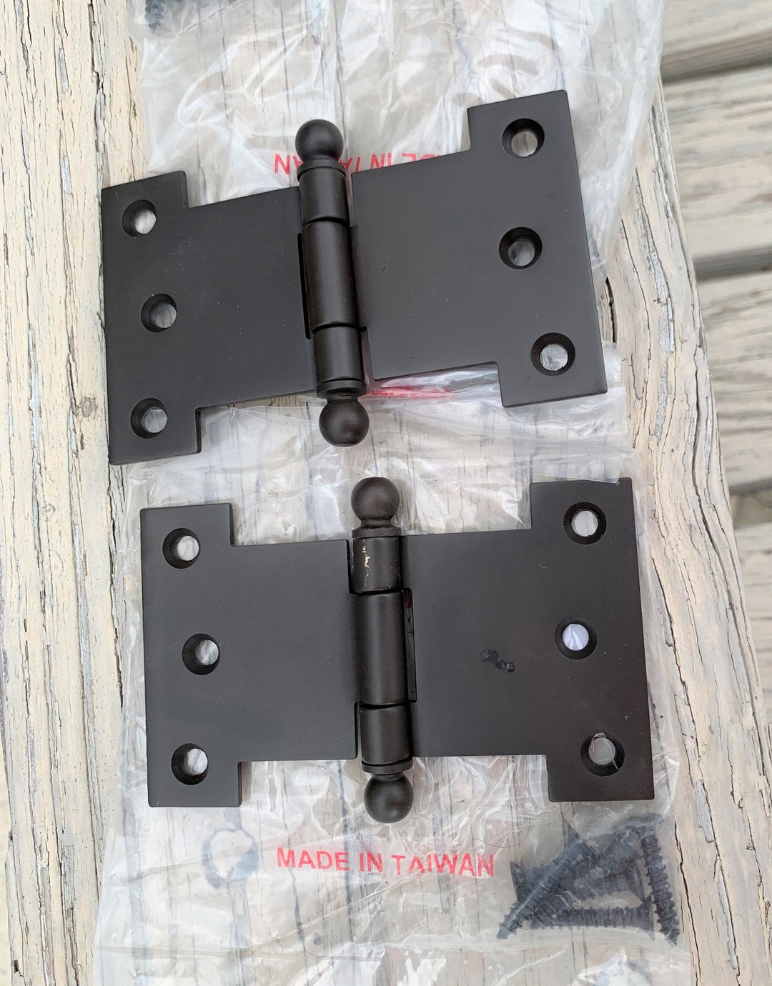 Pair Vintage Black Iron Finish Butt Hinges: Rustic Cabinet Hardware - Etsy