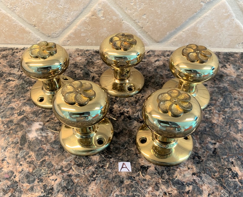 Vintage Gold Brass Push-pull Door Knobs/gold Brass Push Pull Door Knobs ...