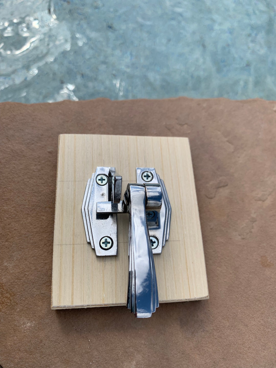 Art Deco Chrome Cabinet Latch/ice Box Door Latch/hoosier Cabinet Latch ...