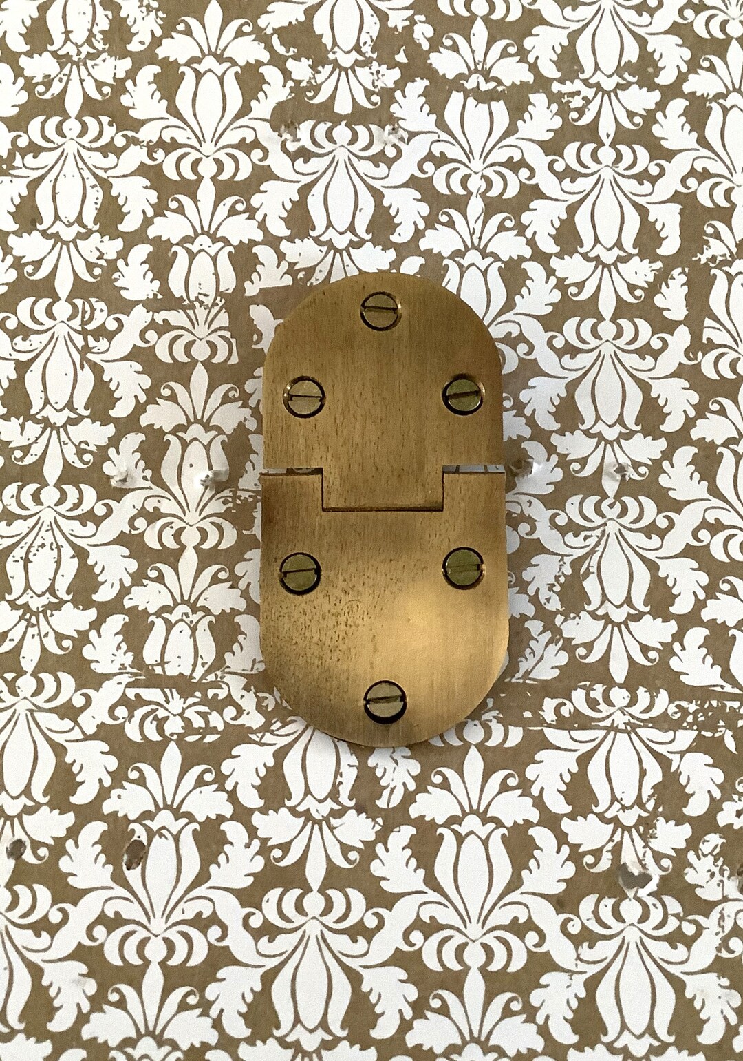 Antique Brass English Butler Tray Hinges With Round Corners & Original ...