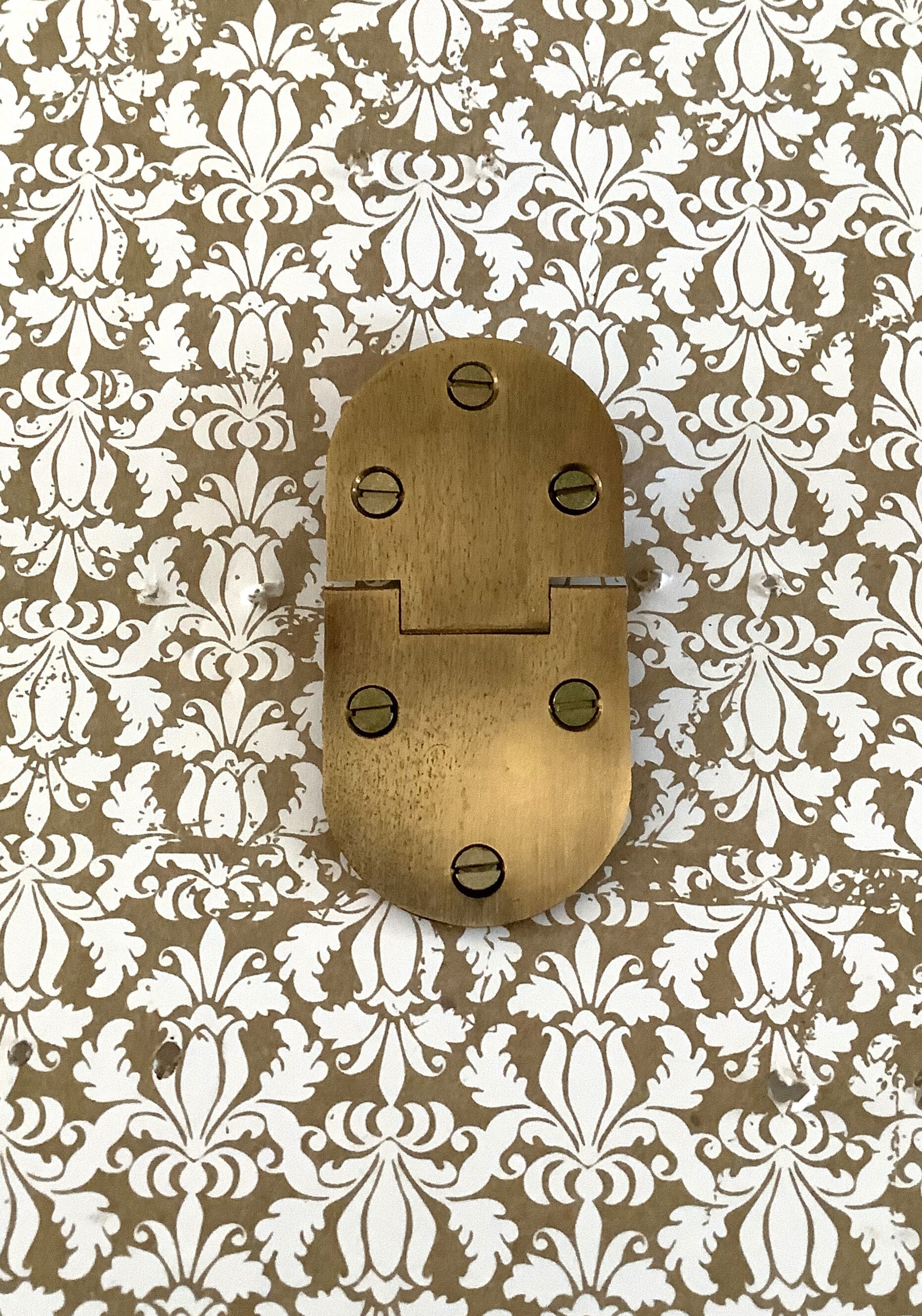 Antique Brass English Butler Tray Hinges With Round Corners & Original ...