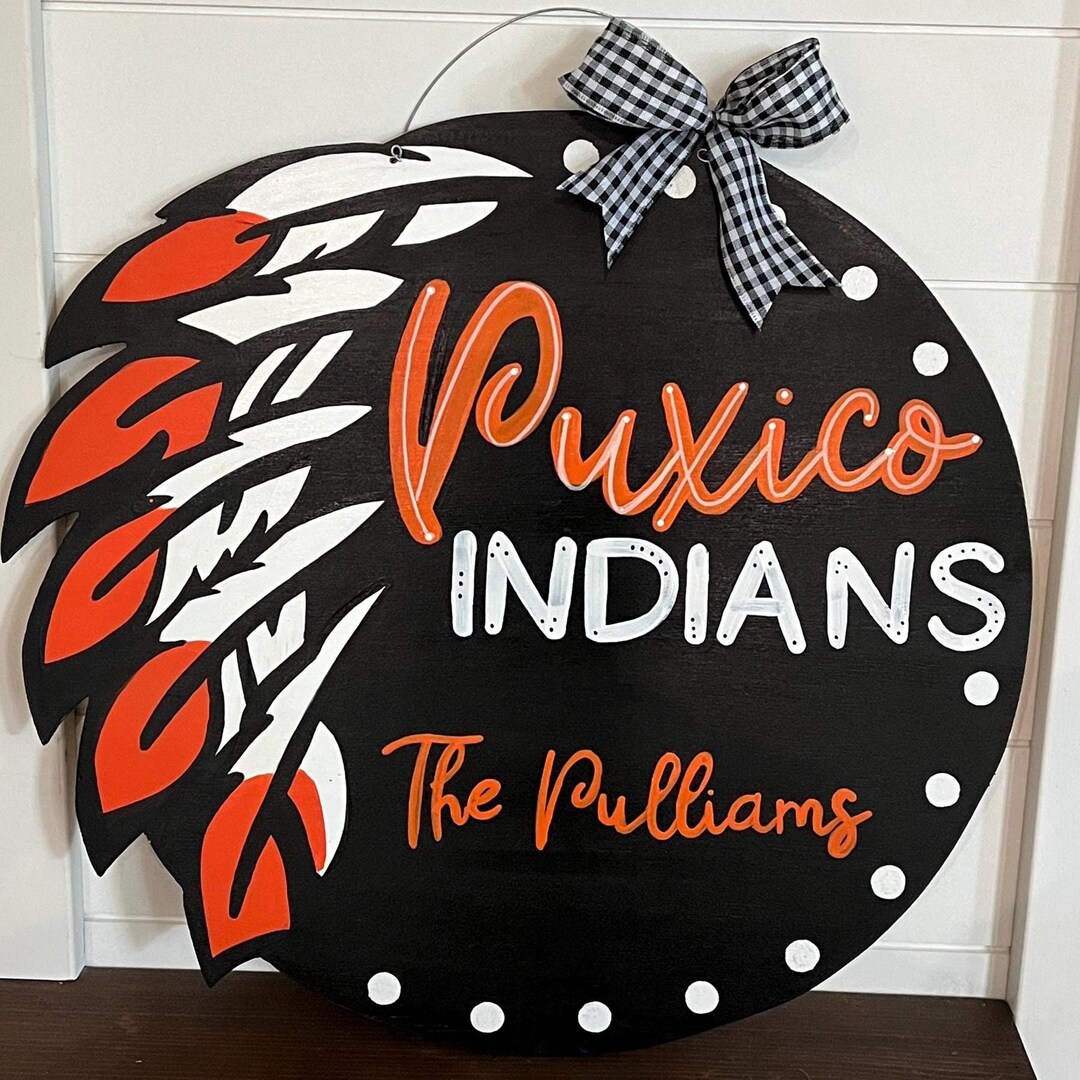 Puxico Indians Door Hanger | School Door Hanger - Etsy