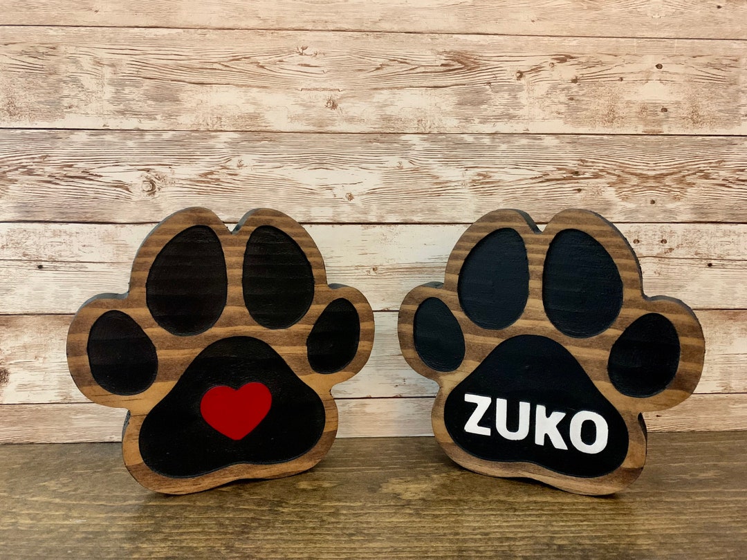 Custom Carved Wood Dog Paws, Dog Paw Prints, Personalized Dog Paw, Dog ...