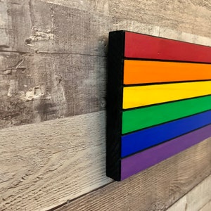 Rainbow Pride Flag, Wood Gay Pride Flag, Wood Pride Decor, Rainbow Flag ...