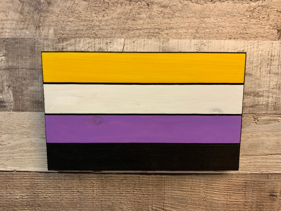 Non-binary Pride Flag, Nonbinary Pride, Nonbinary Flag, Wood Pride Flag ...