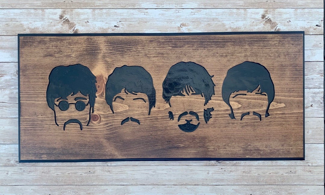 The Beatles Carved Wood Sign, Music Lover Gift, Music Decor, Wood Wall ...