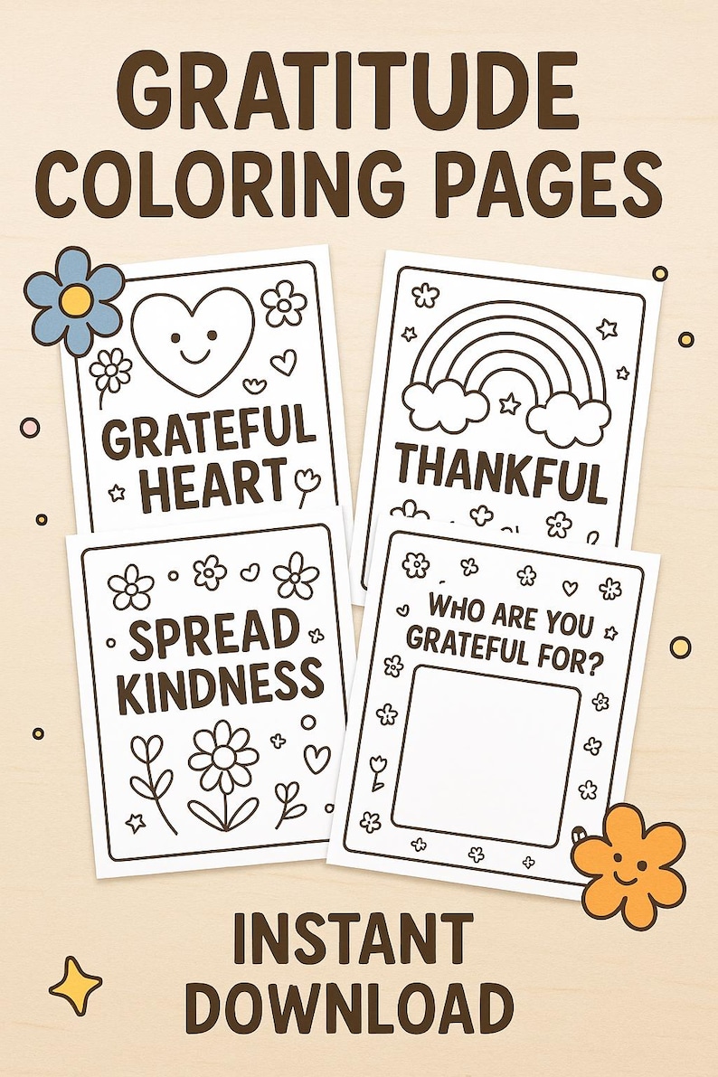 Printable Gratitude Coloring Pages for Kids | Thankfulness Coloring ...