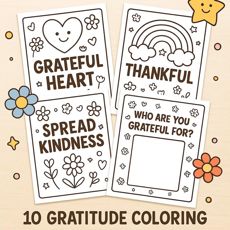 Printable Gratitude Coloring Pages for Kids | Thankfulness Coloring ...
