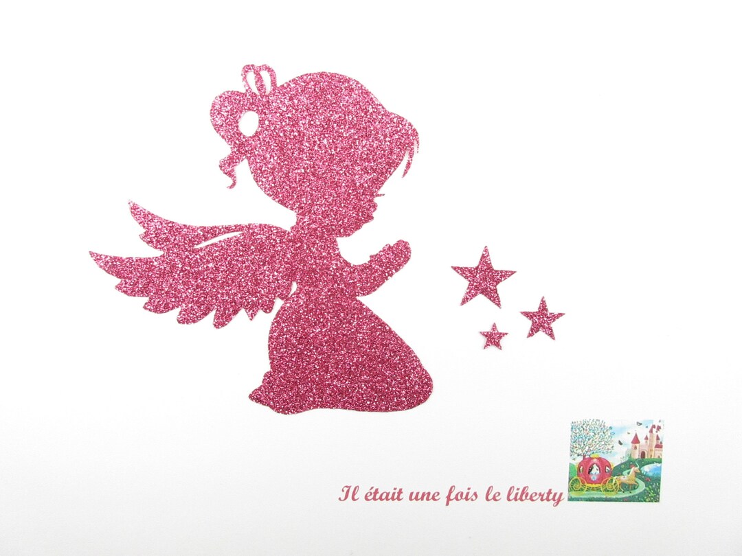Iron-on Applique Little Praying Angel Baptism Communion Glitter Flex ...