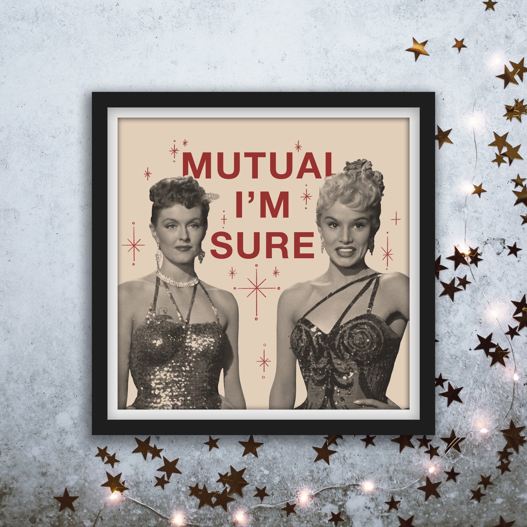 Mutual I'm Sure Vintage White Christmas Quote Digital Print - Etsy