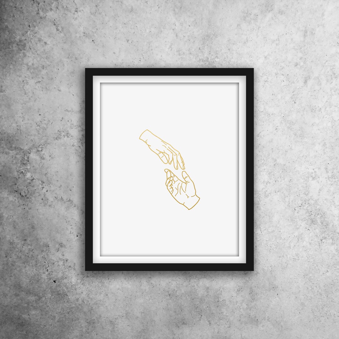 Hands Reaching Minimalist Digital Print - Etsy