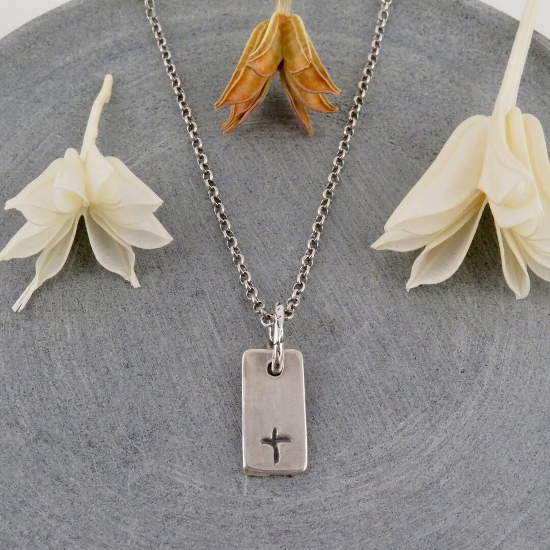 Sterling Cross Necklace | Silver Cross Pendant | Silver Rustic Cross ...