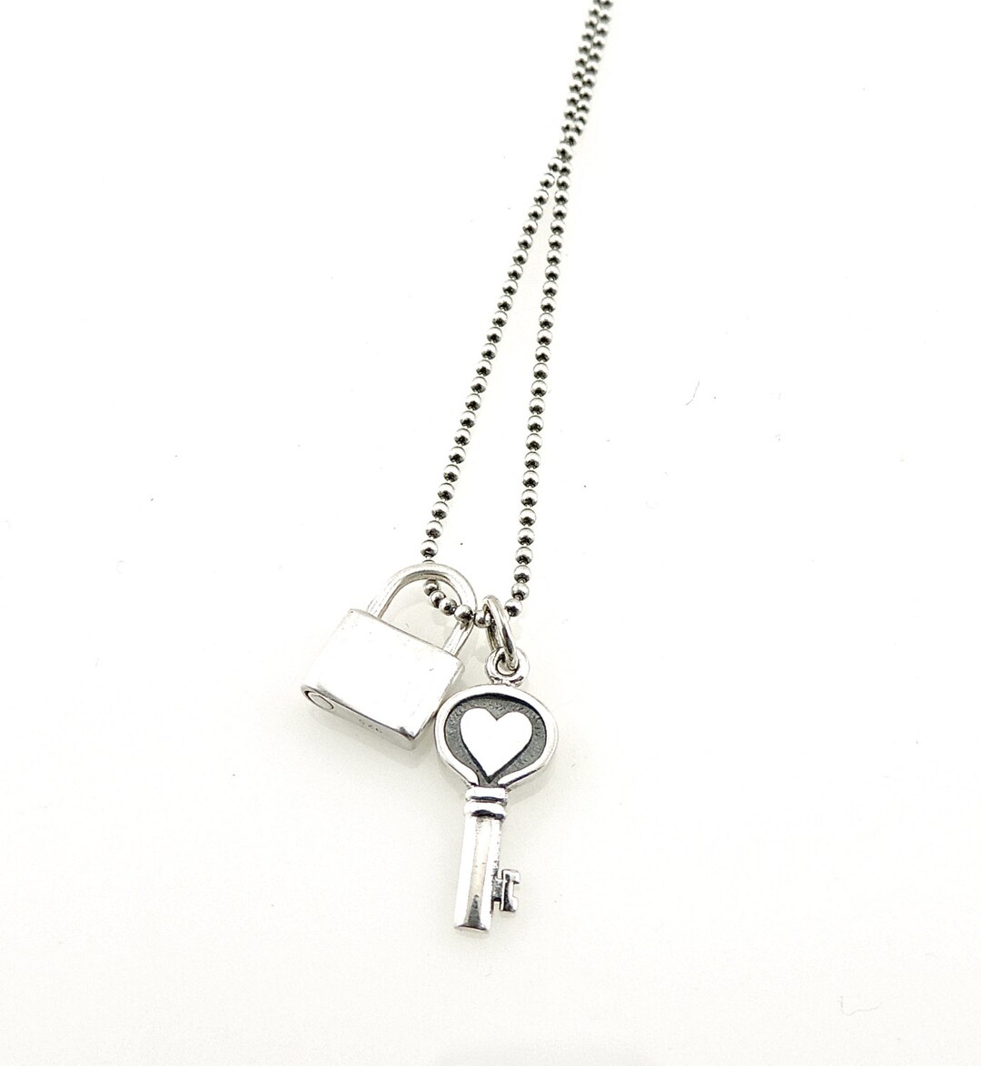 Heart Lock Necklace Key to My Heart Key Necklace Lock - Etsy