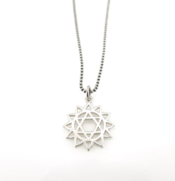 Jewish Star Necklace Heart Chakra Necklace Star of David Sun - Etsy