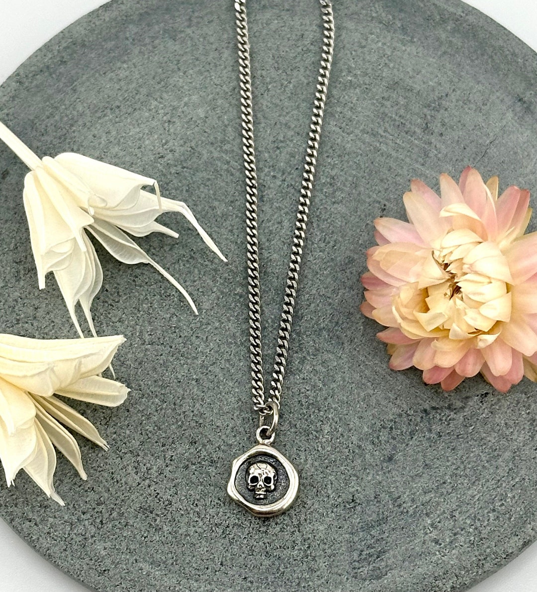 Sterling Skull Necklace | Silver Skull Pendant | Sterling Skull ...