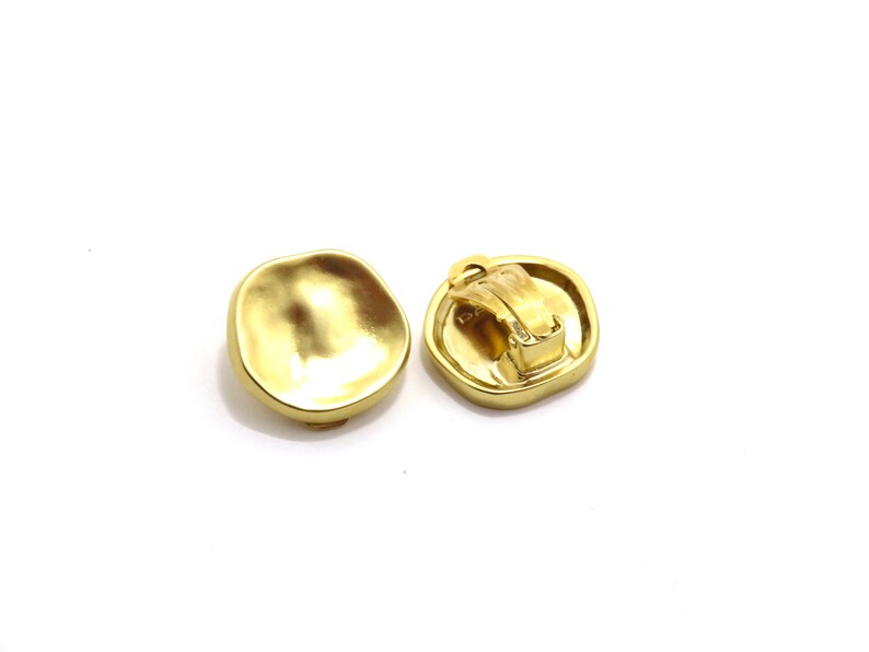 Hammered Gold Clip on Earrings Gold Round Clips Earrings | Etsy