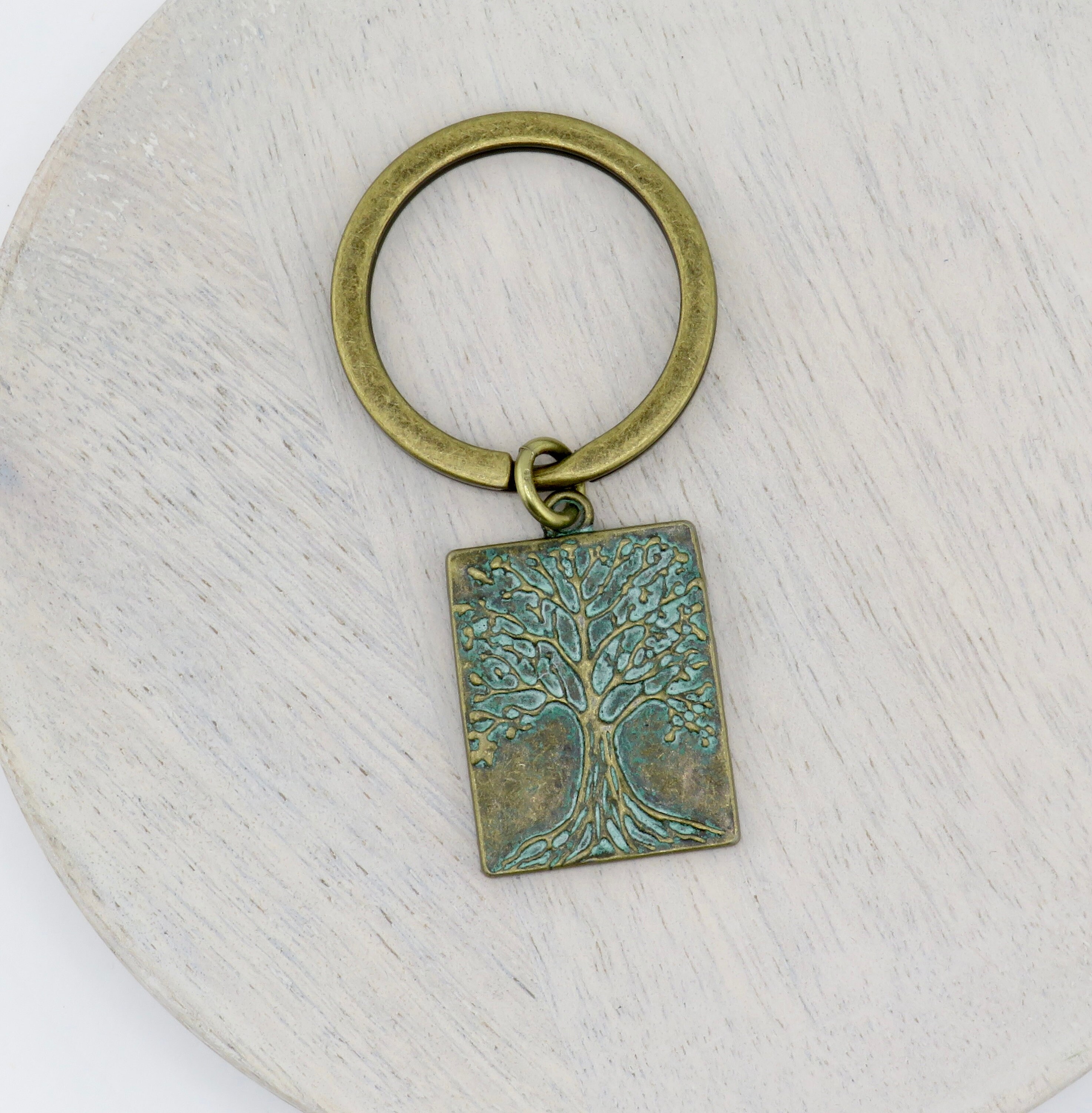 Tree of Life Keyring | Rustic Tree Keychain | Nature Keyring | Tree of ...