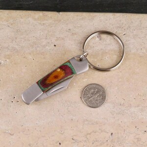 Rainbow Wood Knife Keychain | Keychain Knife | Mini Knife Keyring ...