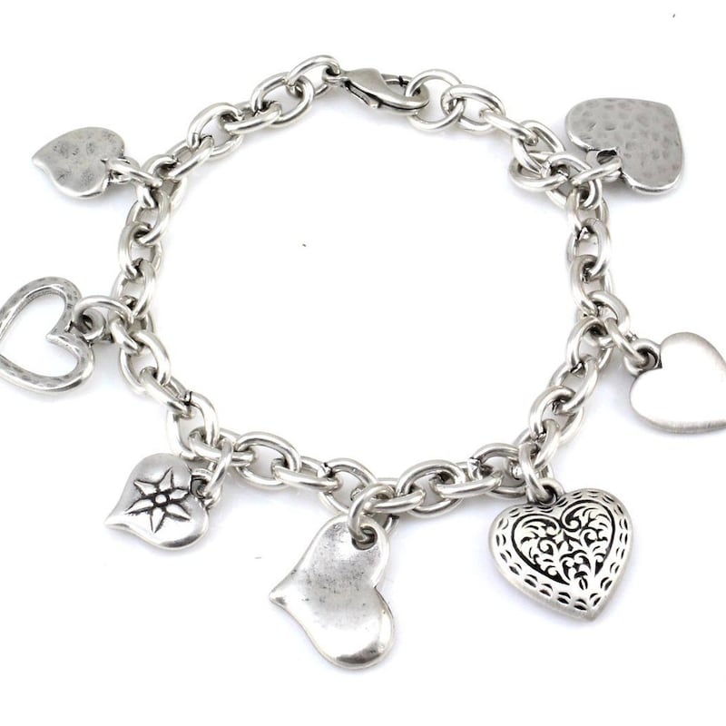 Silver Heart Bracelet - Etsy