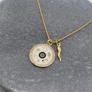 Lucky Amulet Necklace | Lucky Symbols Pendant | Gold Luck Medallion ...