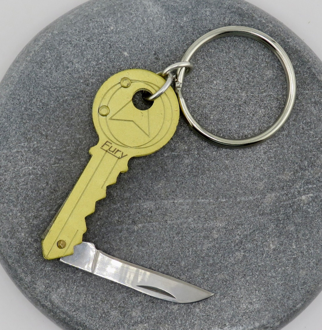 Key Pocketknife Keychain | Mini Knife Keyring | Small Knife Keychain ...