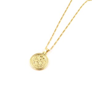 Gold Medallion Necklace | Gold Filled Medallion Pendant | Geometric ...