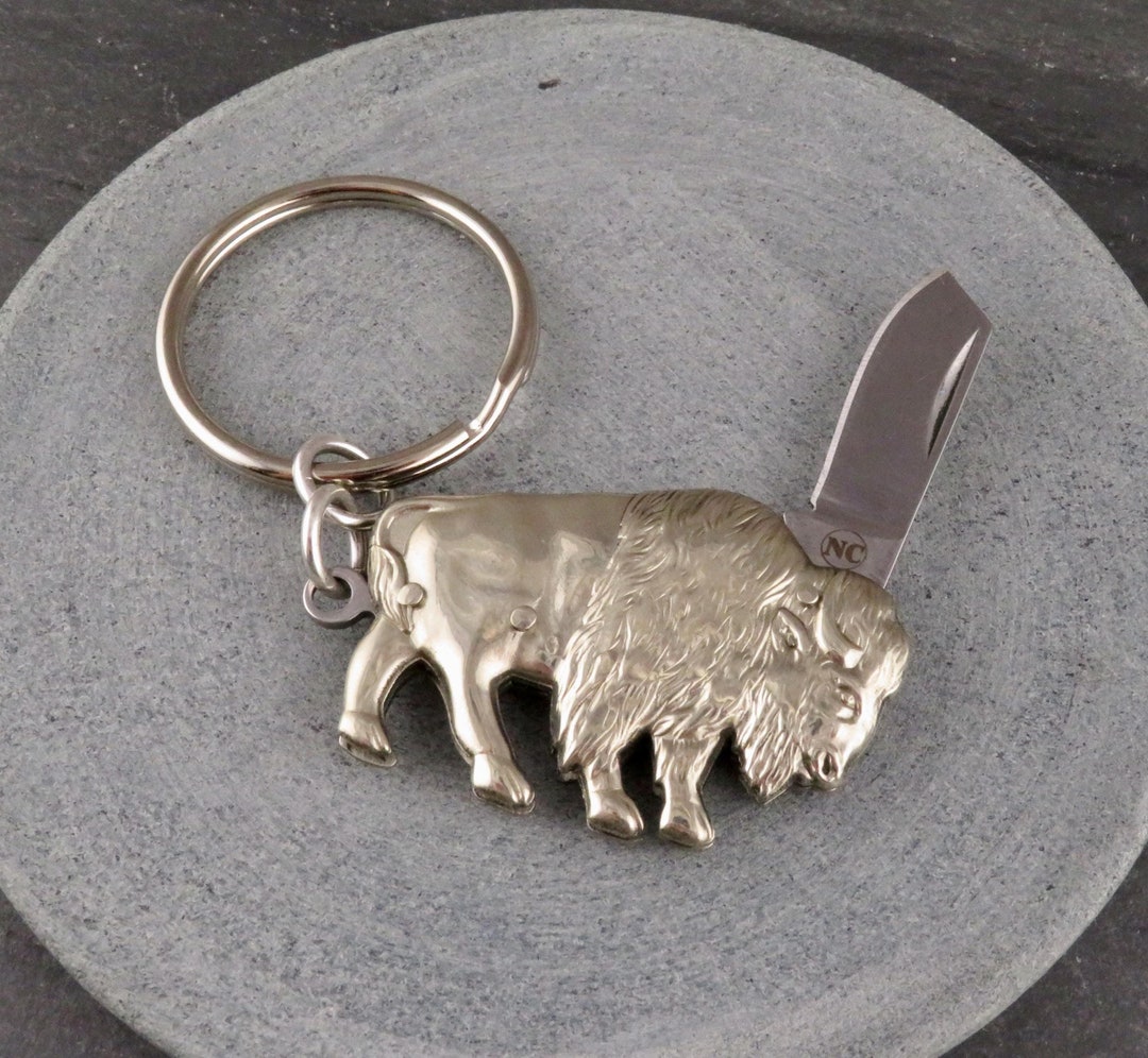 Buffalo Knife Keyring | Mini Knife Keychain | Cute Buffalo Gift ...