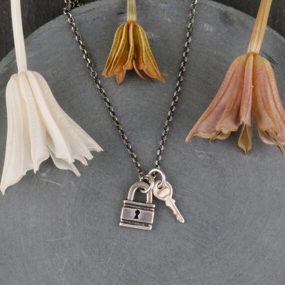 Small lock and key necklace store