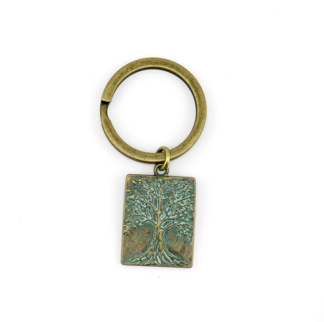 Tree of Life Keyring | Rustic Tree Keychain | Nature Keyring | Tree of ...
