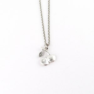 Silver Cherry Necklace | Sterling Cherry Pendant | Silver Cherry ...