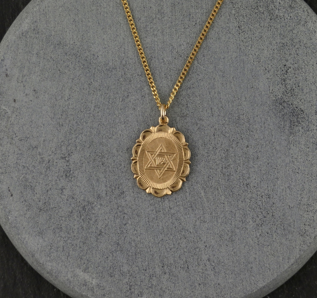 Gold Jewish Star Necklace | Fancy Star David Necklace | Gold Filled ...