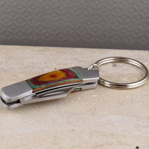 Rainbow Wood Knife Keychain | Keychain Knife | Mini Knife Keyring ...
