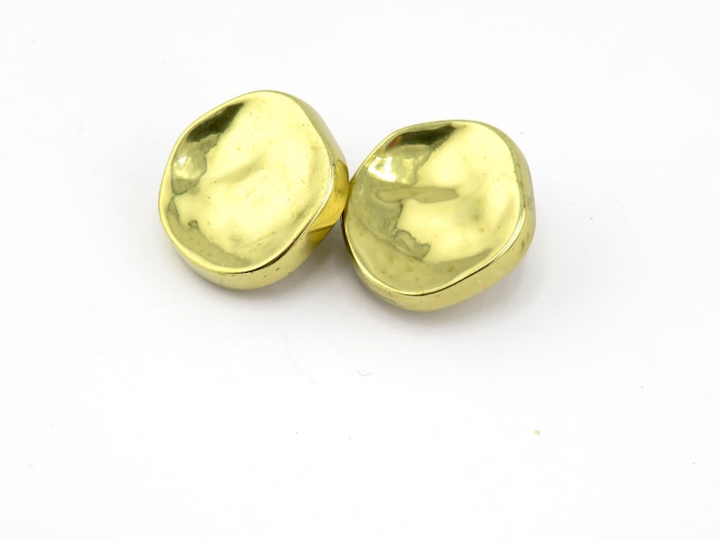 Hammered Gold Clip on Earrings | Gold Round Clips Earrings | Gold Clip ...