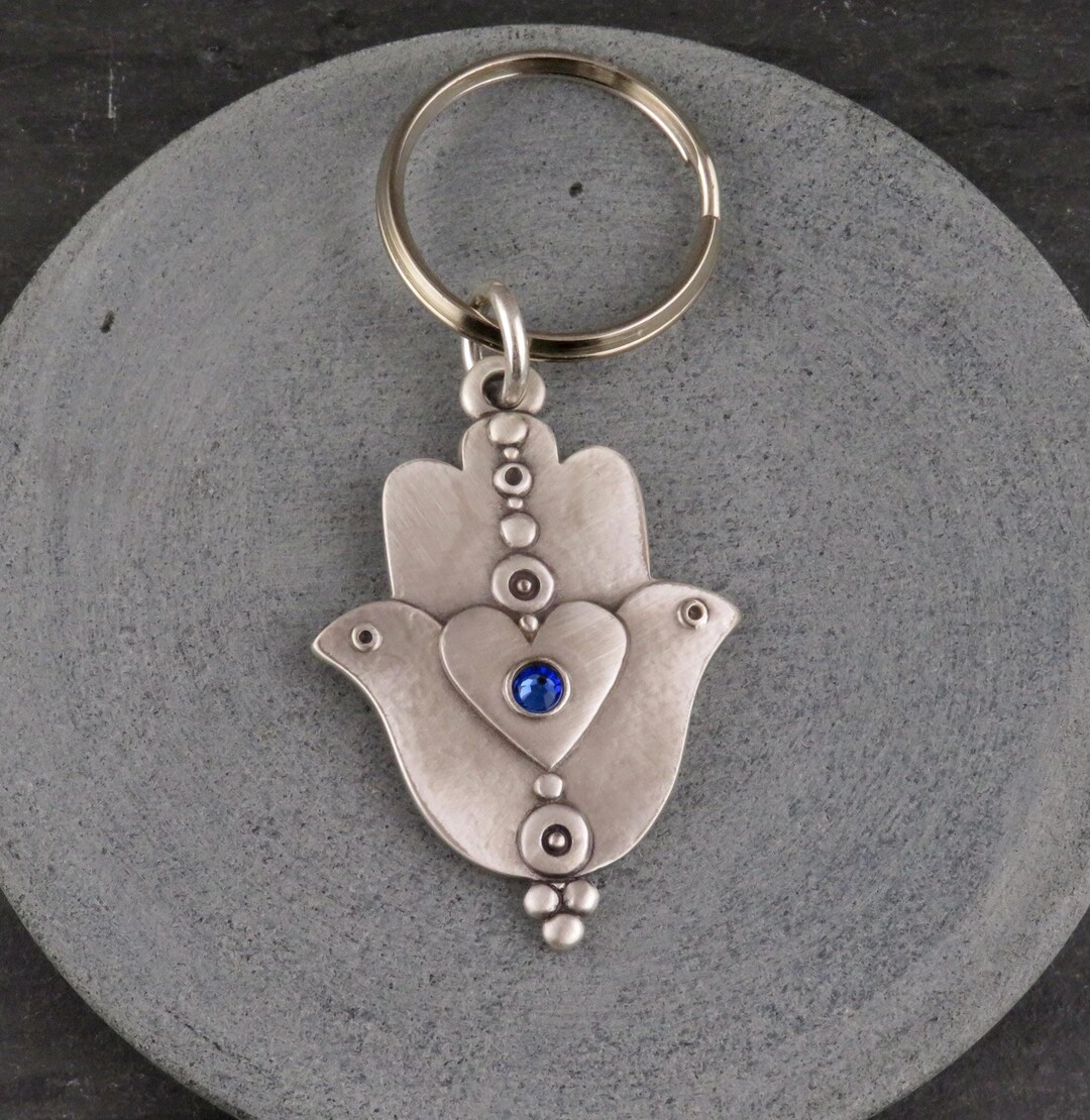Hamsa Keyring | Hand Keychain | Hand and Dove Keyring | Hand of God ...
