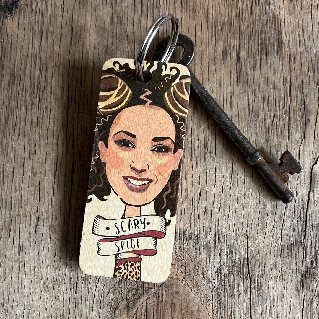 Scary Spice Character Wooden Keyring - Etsy