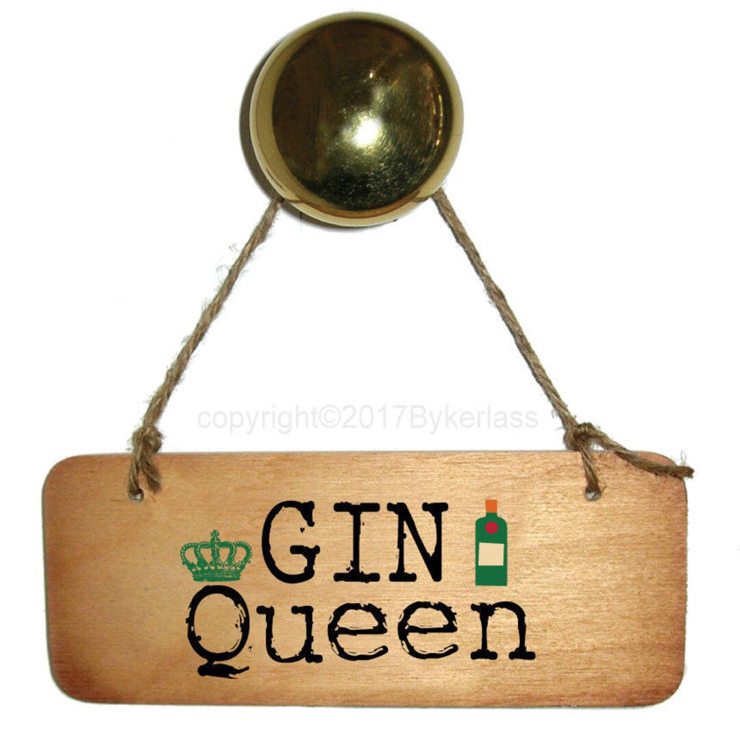 Gin Queen Rustic Wooden Sign - Etsy
