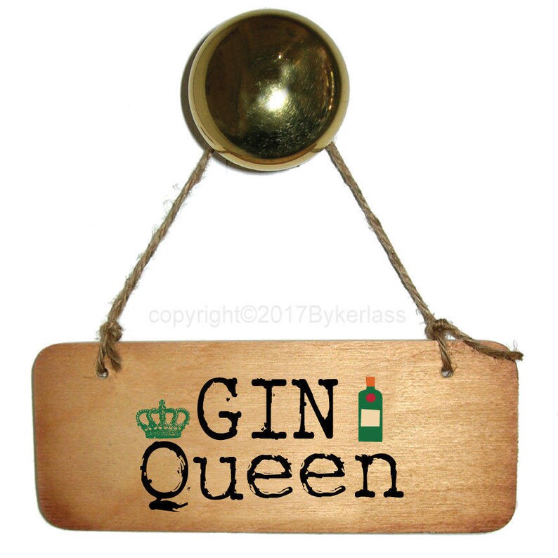 Gin Queen Rustic Wooden Sign | Etsy