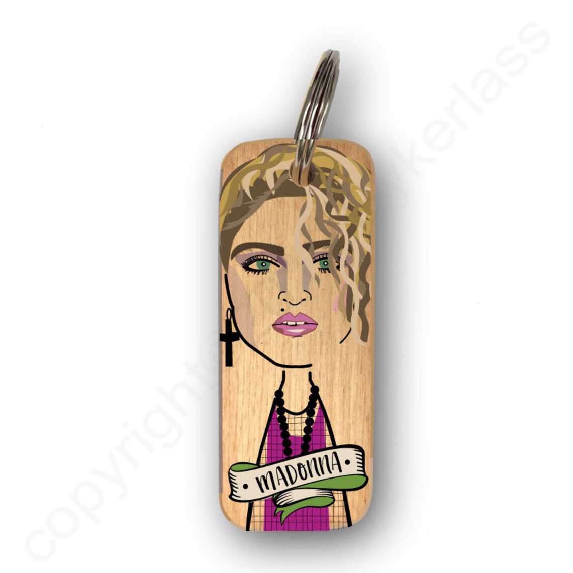 Madonna Character Wooden Keyring - Etsy