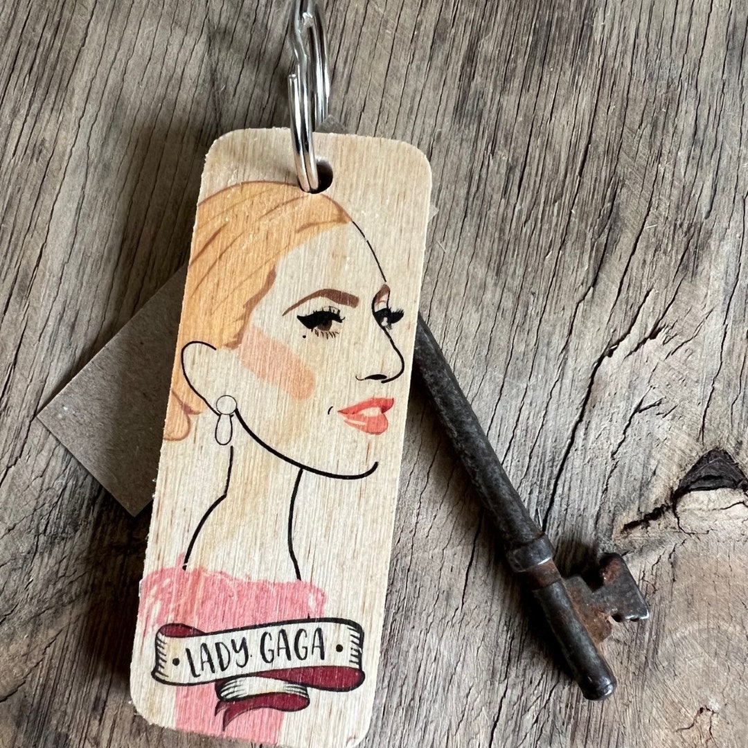 Lady Gaga Character Wooden Keyring - Etsy