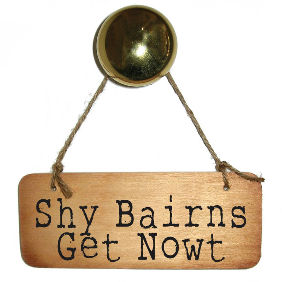 Shy Bairns Get Nowt Rustic North East Wooden Sign - Etsy