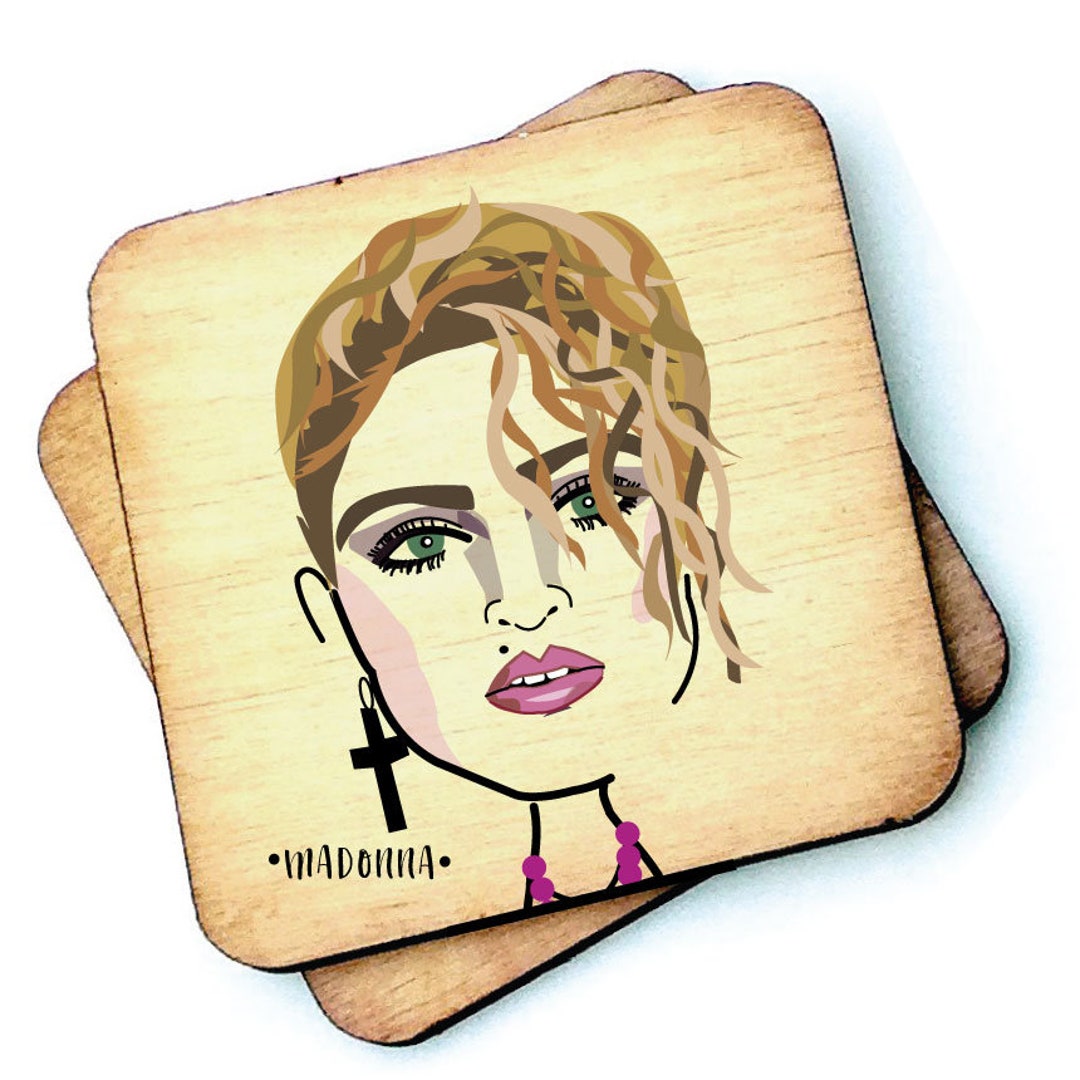 Madonna Character Wooden Coaster - Etsy